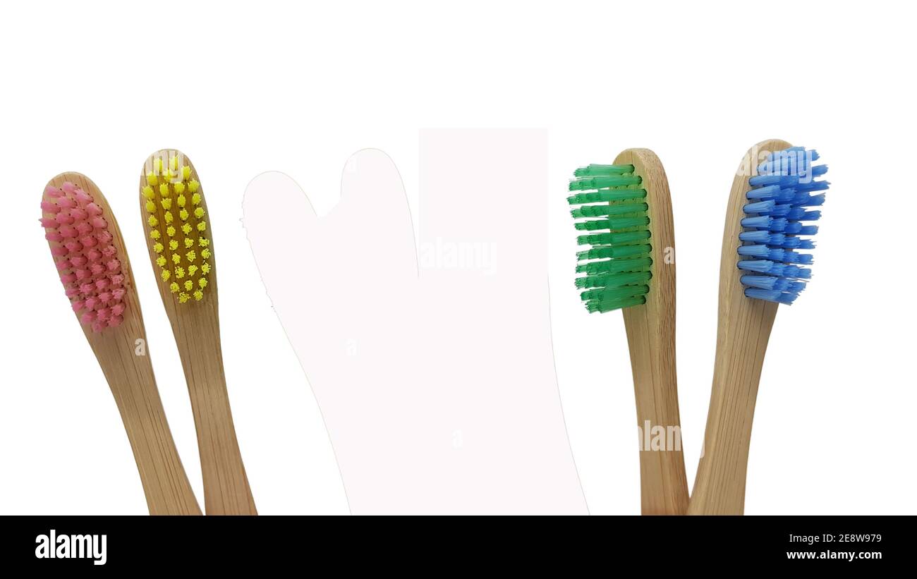 Colorful toothbrushes isolated on white background Stock Photo - Alamy