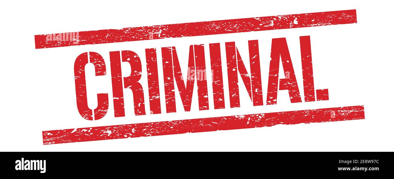 CRIMINAL text on red grungy rectangle stamp sign Stock Photo - Alamy