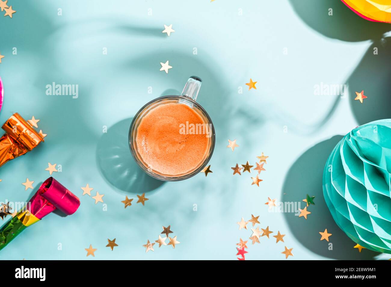 Traditional Venetian carnival and espresso with foam. aromatic coffee ...