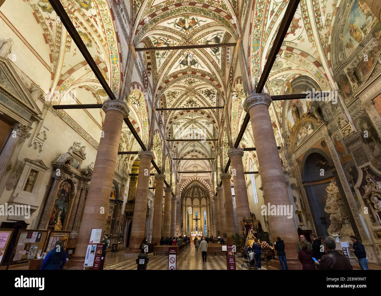 VERONA, ITALY - MAY 1, 2016 - Interior of Sant'Anastasia Church in ...
