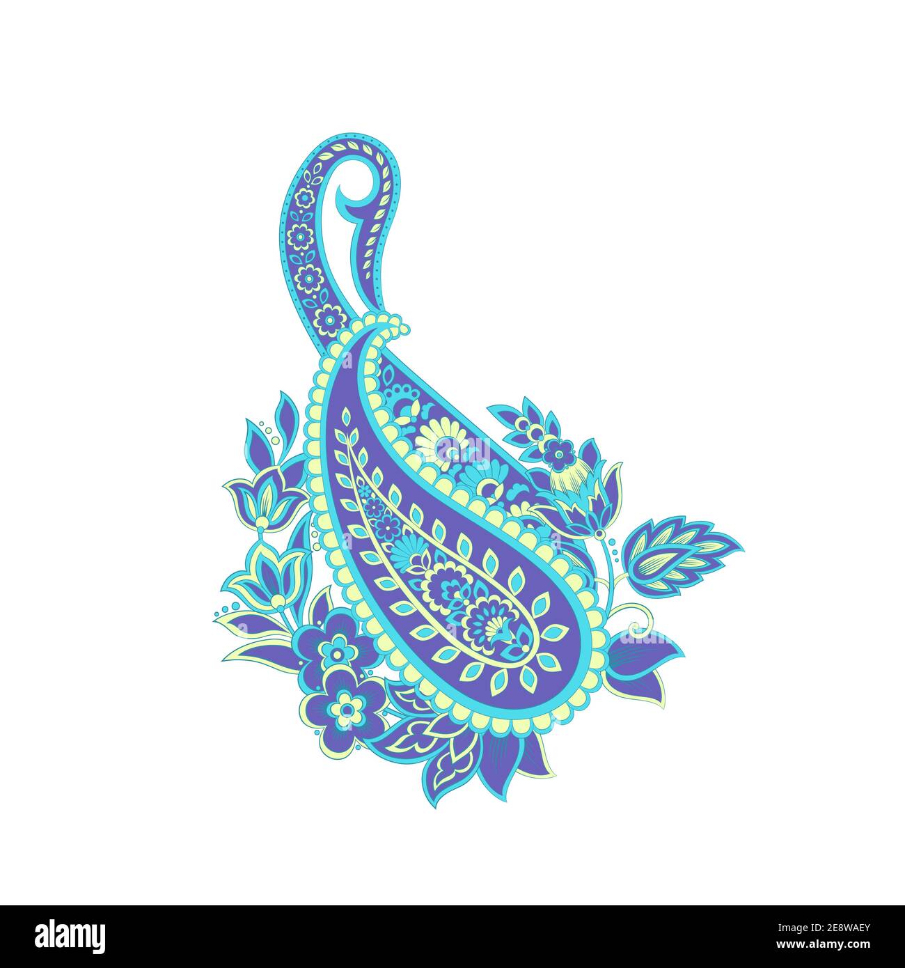 Floral Paisley colorful vector ornament. Isolated Pattern Stock Vector ...