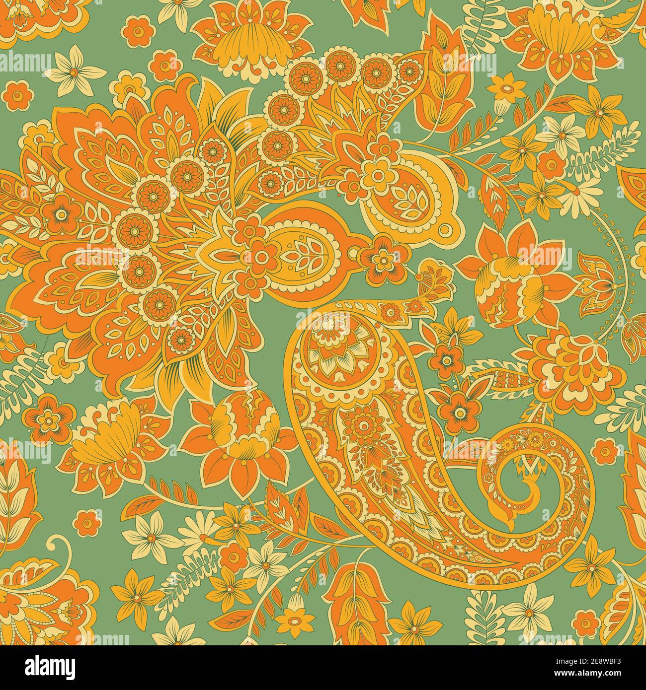 Damask Paisley seamless vector pattern for fabric design Stock Vector ...