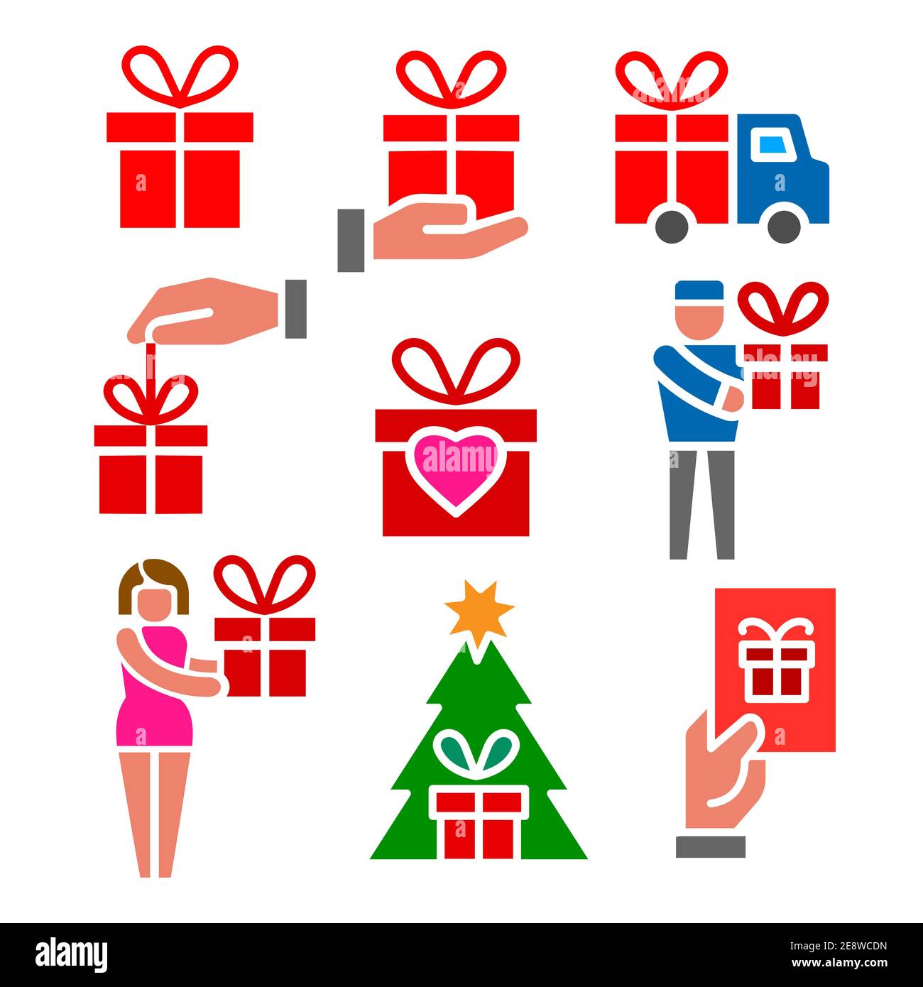 illustration of the gift and presents icons set Stock Vector Image ...