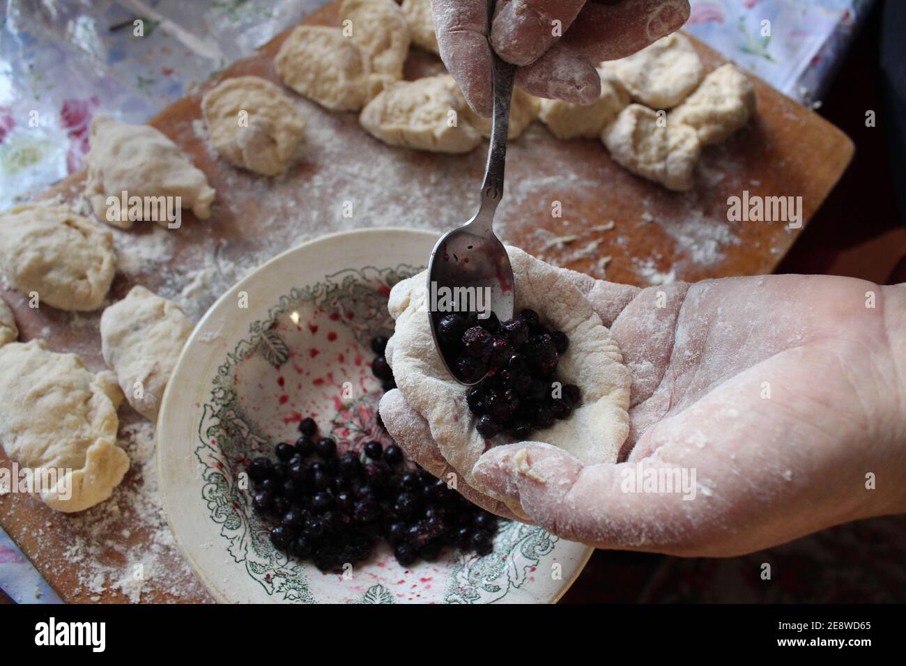 homemade dumplings are ugly with blueberry berries cooking at home food ...