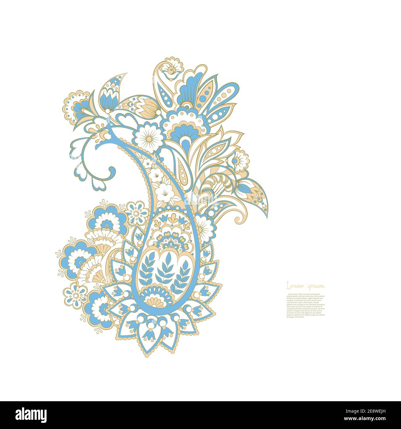 Floral Paisley colorful vector ornament. Isolated Pattern Stock Vector ...