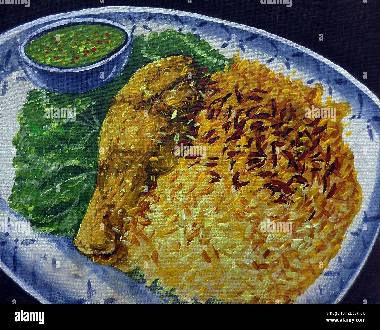 Food painting,Realistic ,oil painting, there are many countries Stock ...
