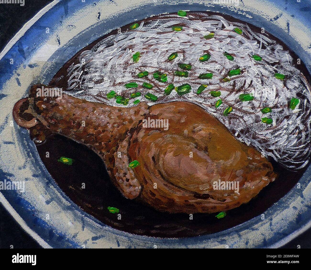 Food painting,Realistic ,oil painting, there are many countries Stock ...