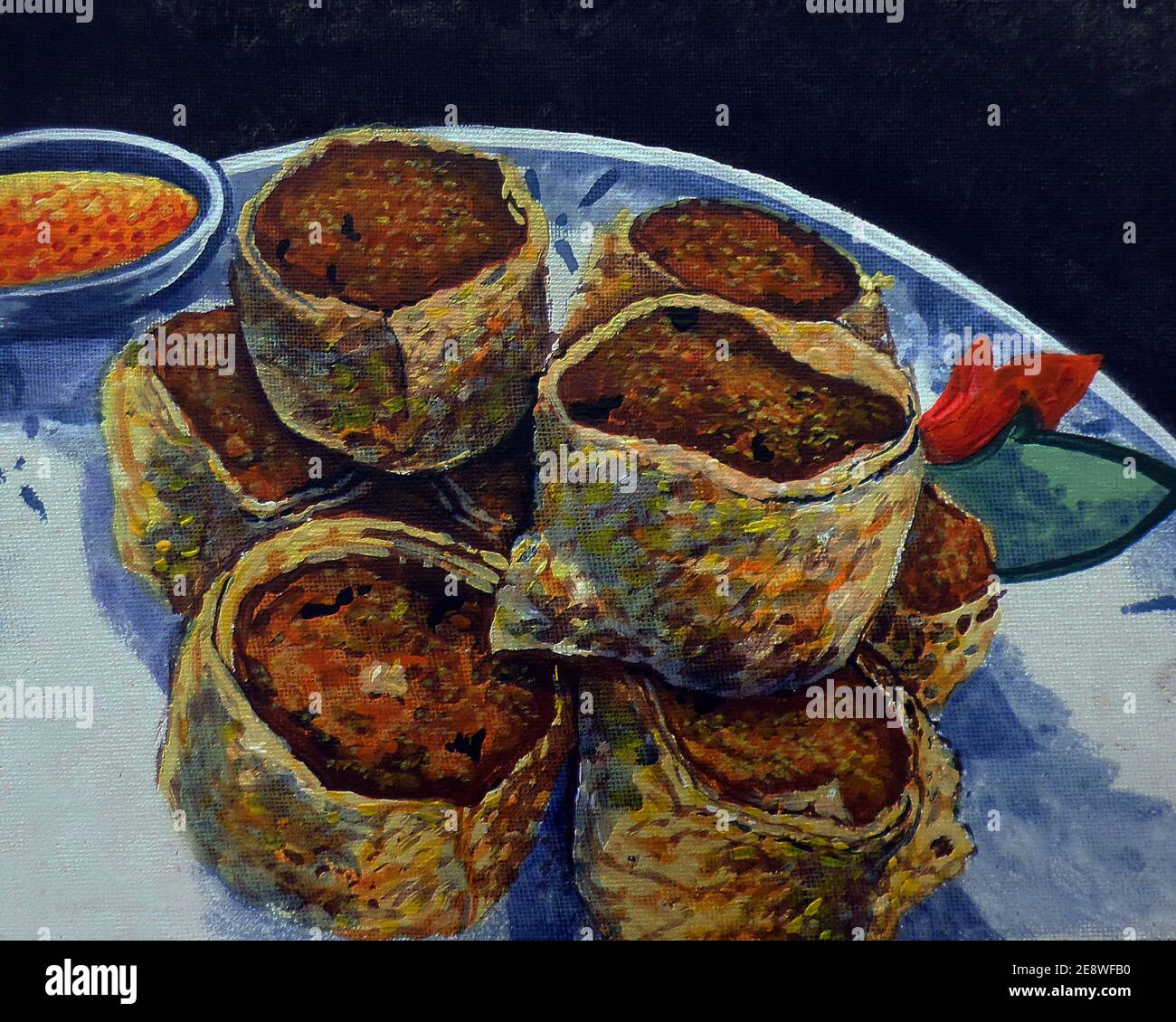 Food painting,Realistic ,oil painting, there are many countries Stock ...