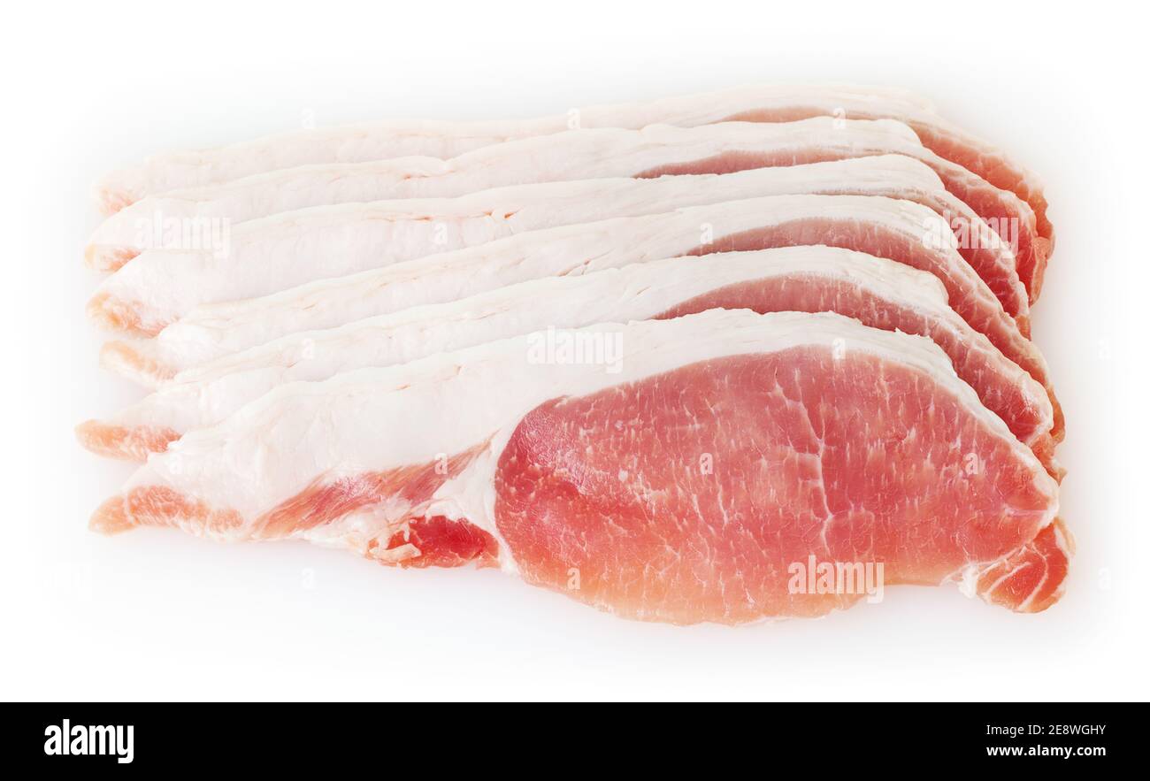 Raw pork meat isolated on white background with clipping path Stock ...