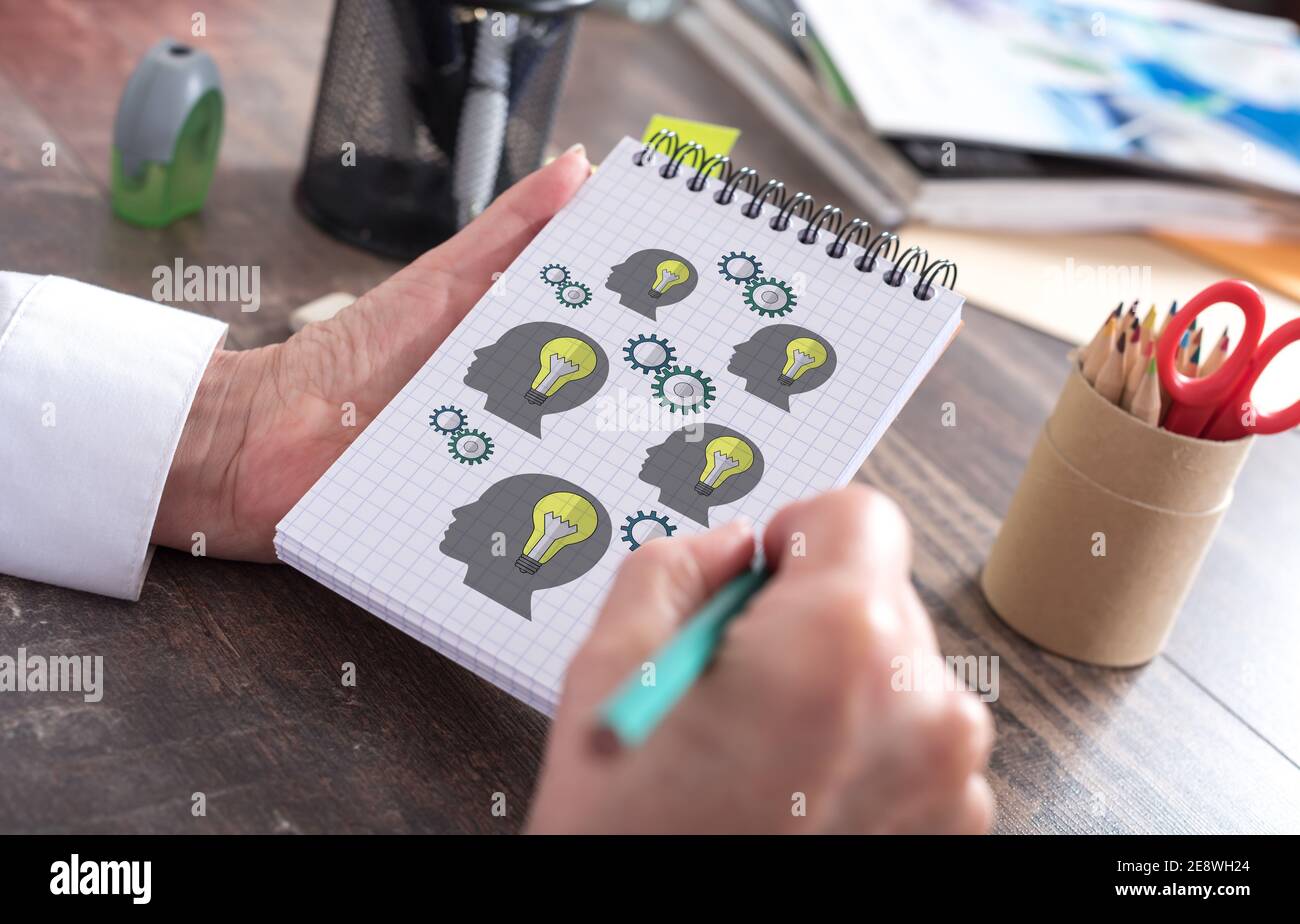 Innovation concept drawn on a notepad Stock Photo - Alamy