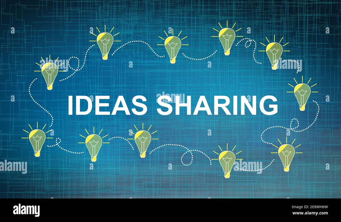 Illustration of an ideas sharing concept Stock Photo - Alamy