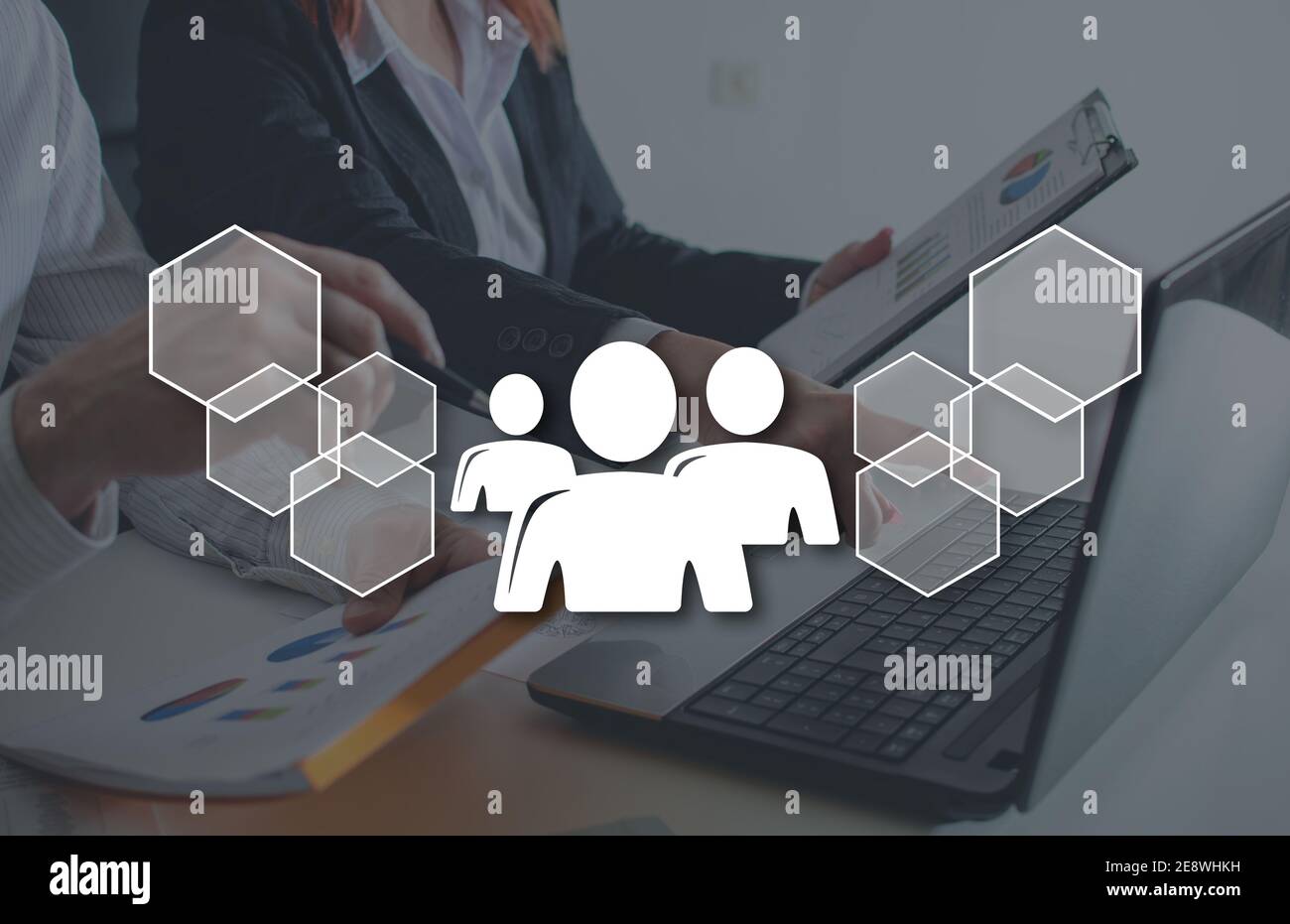 Business partner concept illustrated by a picture on background Stock ...