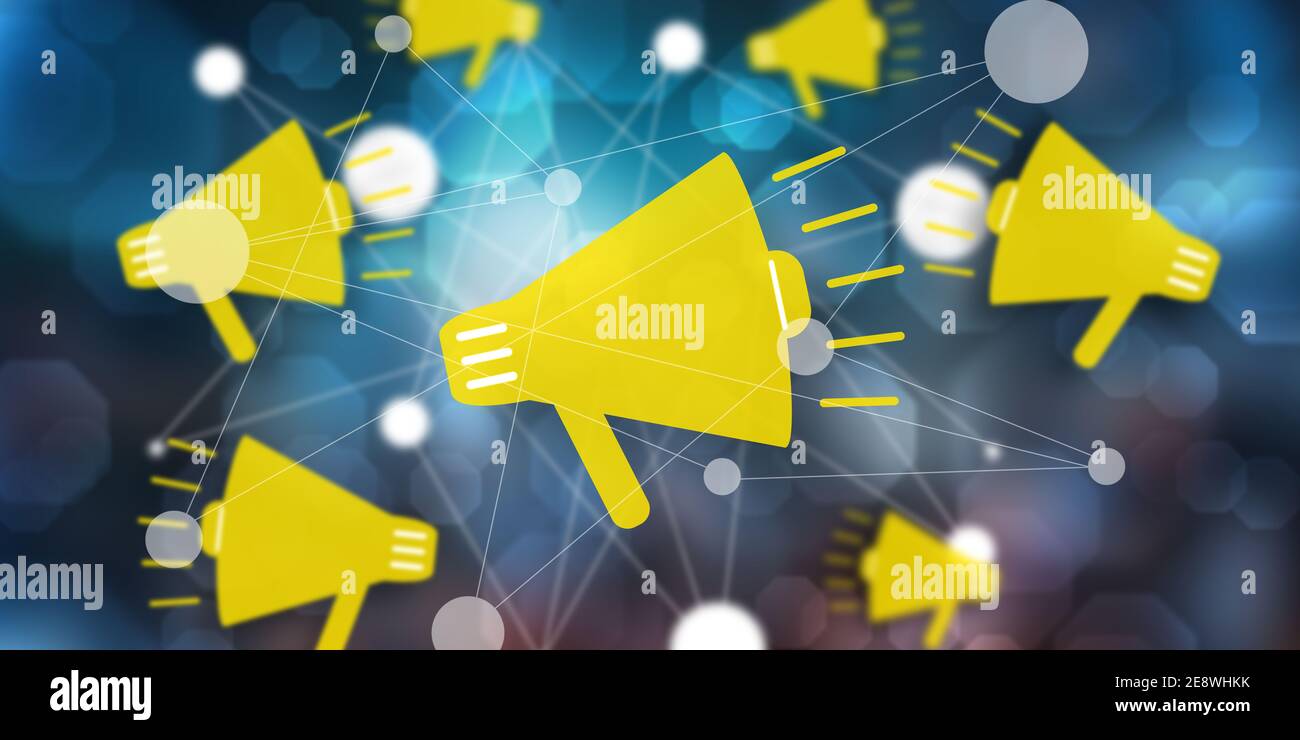 Illustration of a digital marketing concept Stock Photo - Alamy