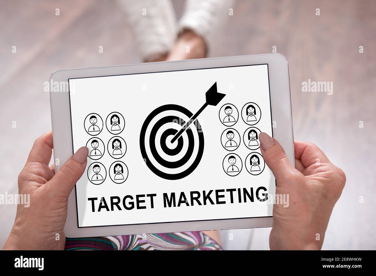 Target marketing concept shown on a tablet held by a woman Stock Photo ...