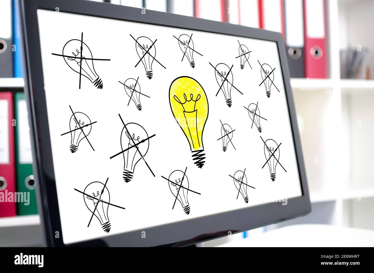 Best idea concept shown on a computer screen Stock Photo - Alamy
