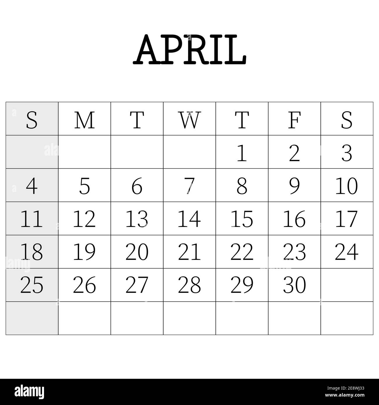 2021 calendar planner. April. Corporate week. Template layout, 12 ...