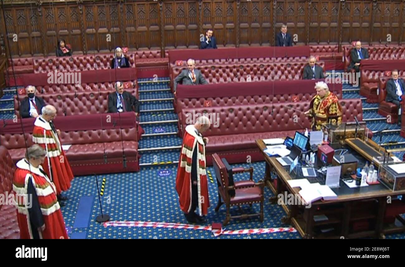 Lord Hannan of Kingsclere is sworn in to the House of Lords at a ...