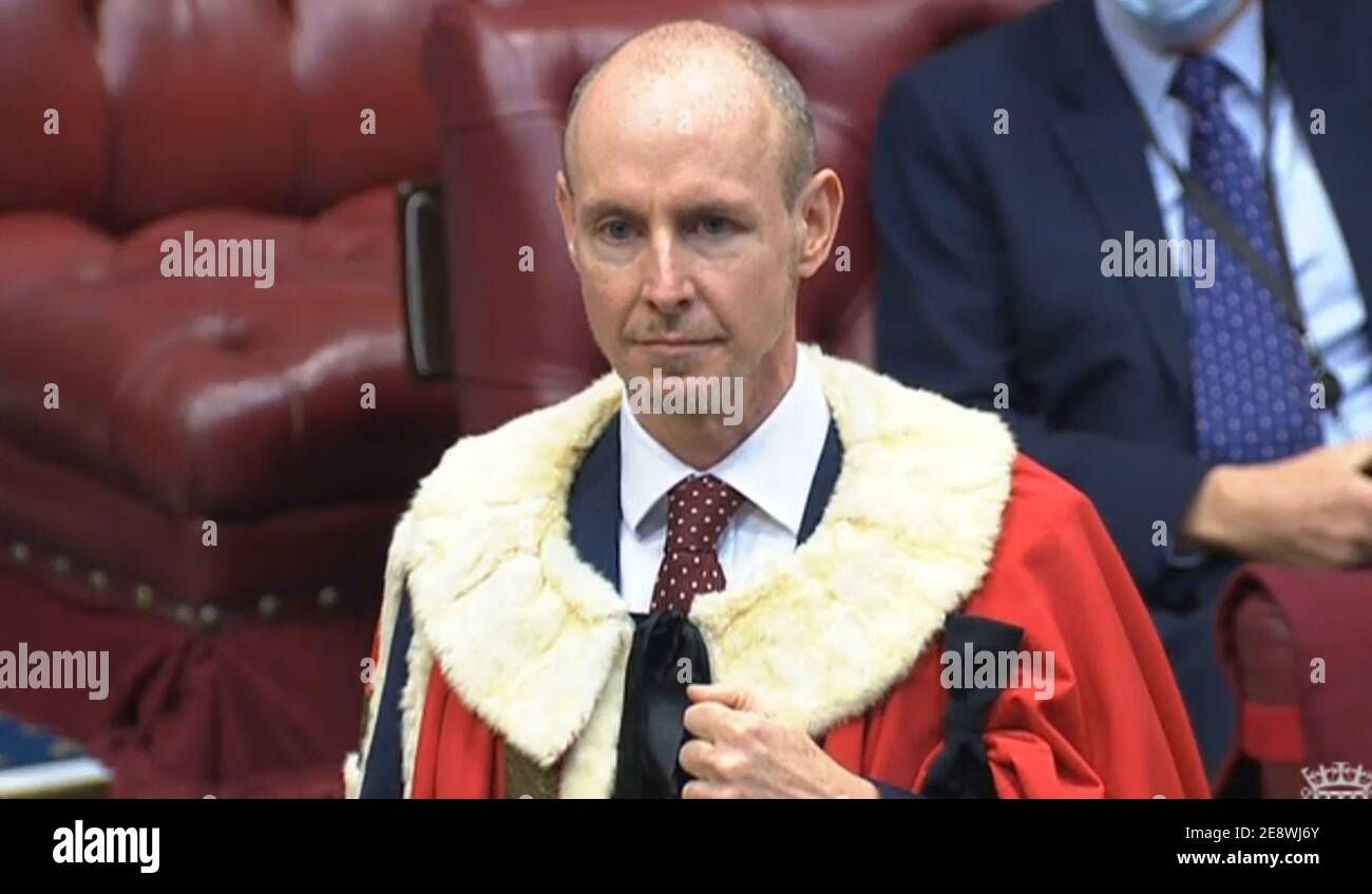 Lord Hannan of Kingsclere is sworn in to the House of Lords at a ...