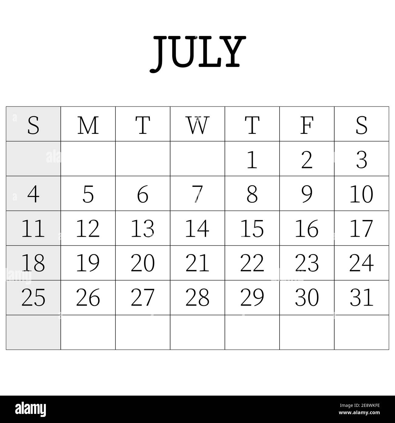 2021 calendar planner. July. Corporate week. Template layout, 12 months ...