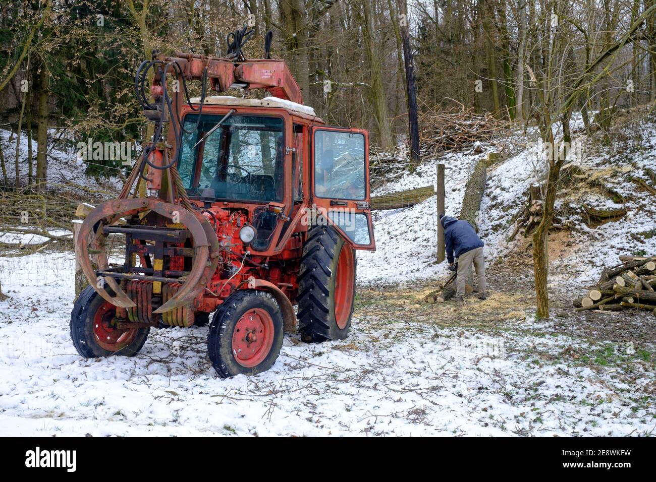 vintage belarus mtz 80 tractor with crane arm manufactured by minsk ...