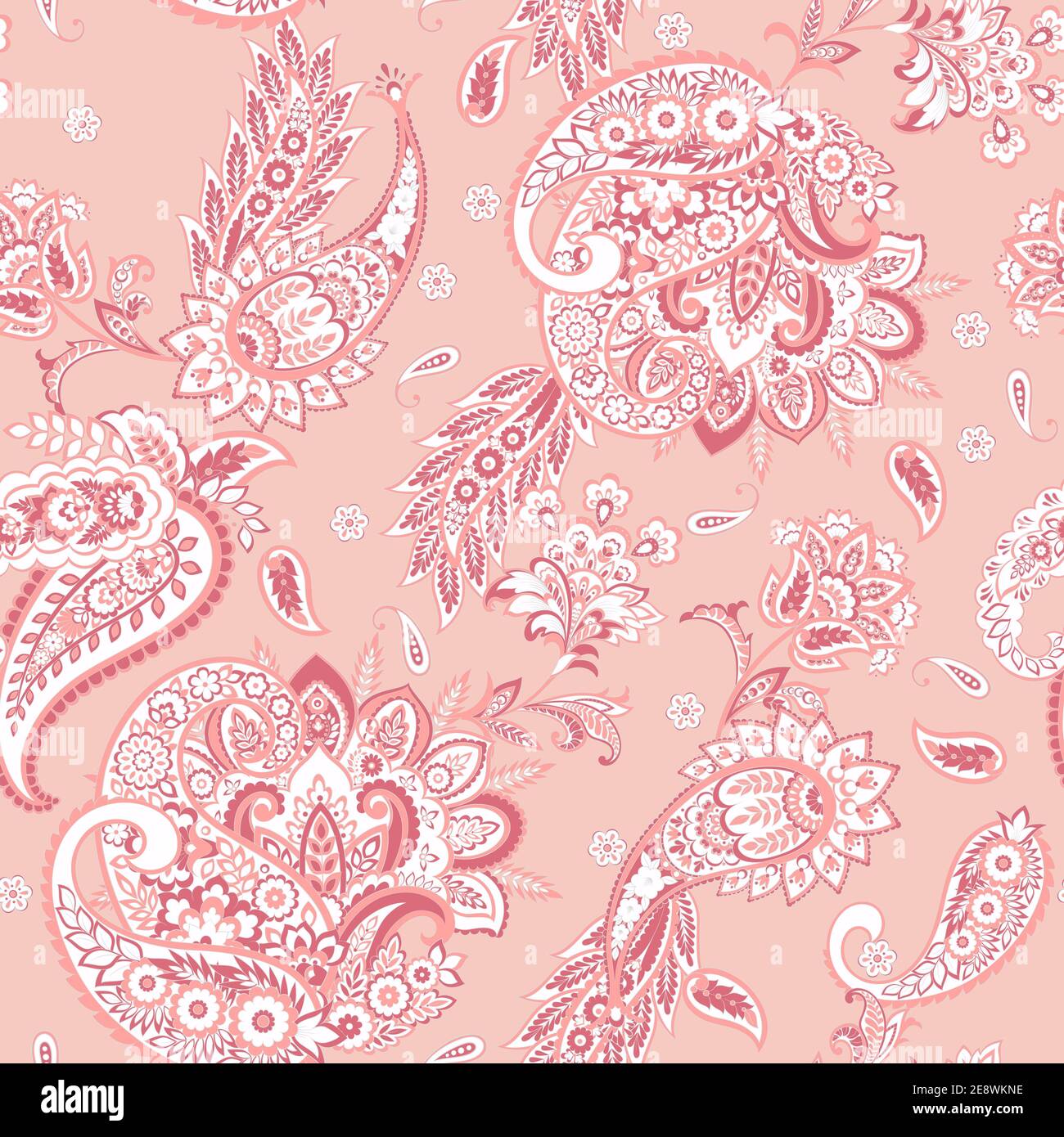 Paisley Vector Pattern. Seamless Floral Textile Background Stock Vector ...