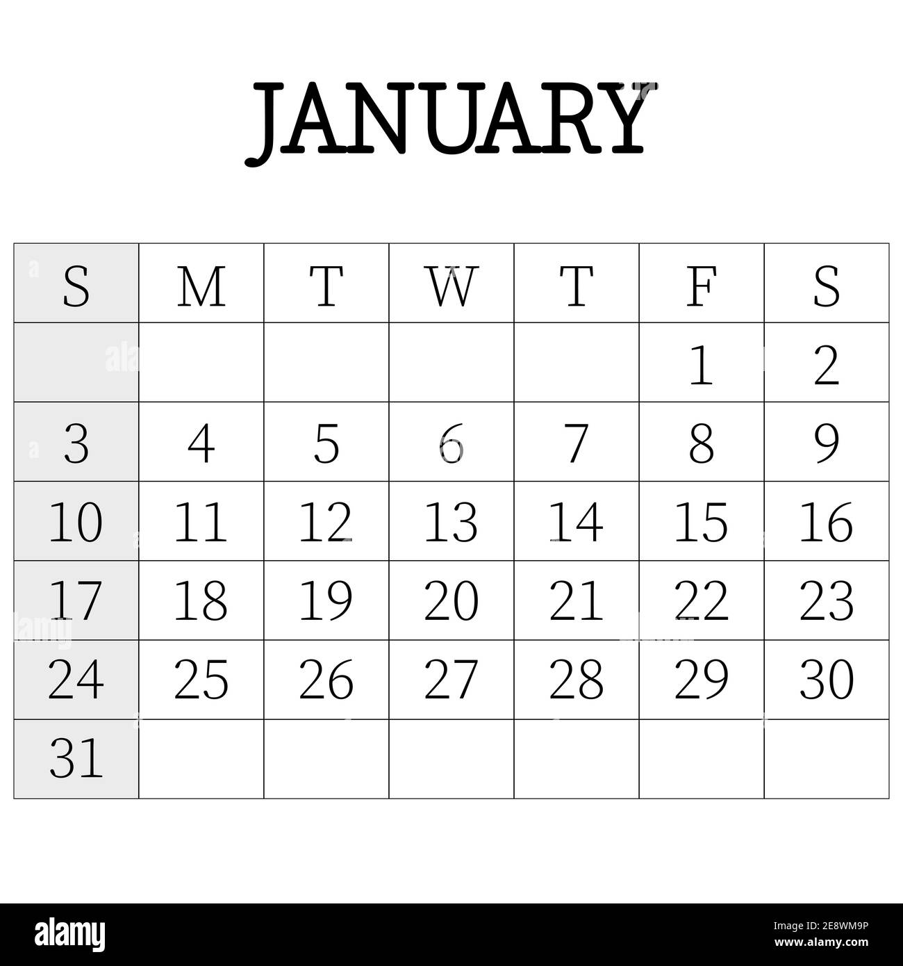 2021 calendar planner. January. Corporate week. Template layout, 12 ...
