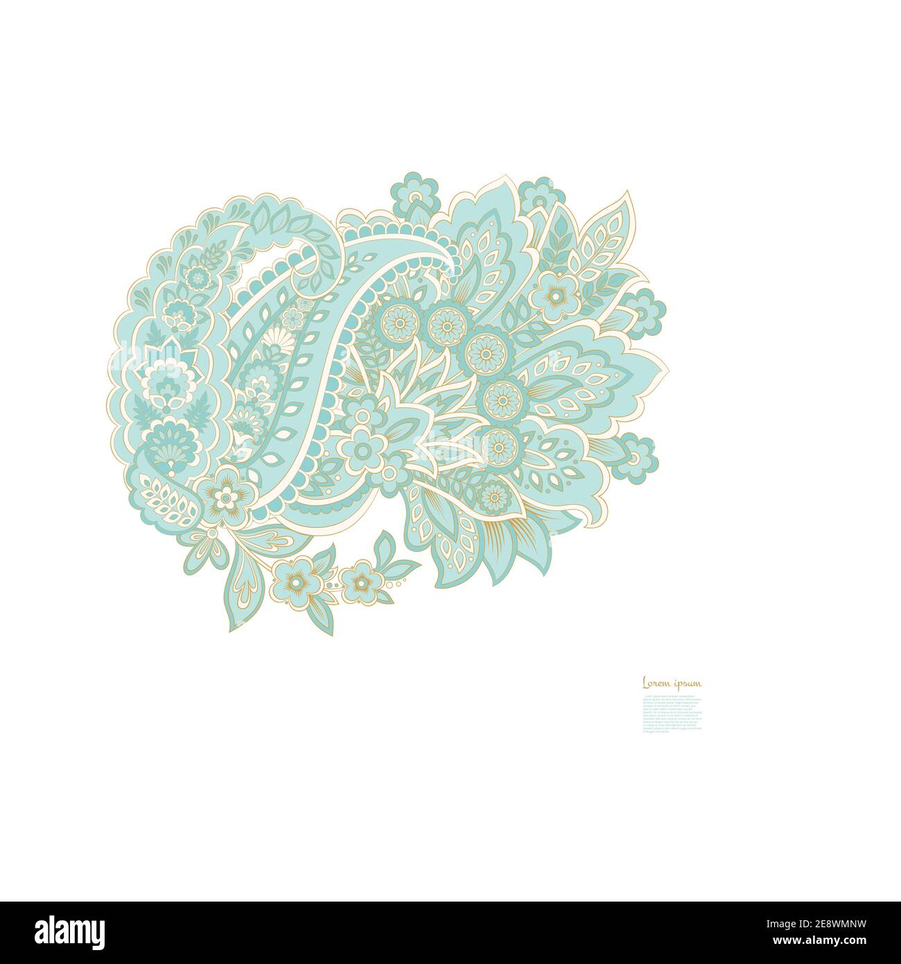 Paisley vector isolated pattern. Floral Vintage illustration Stock ...