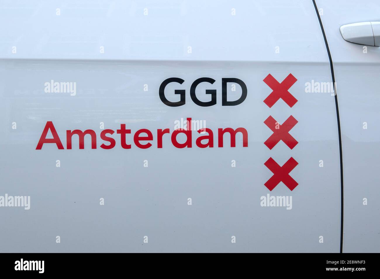 Logo GGD Amsterdam On A Car At Amsterdam The Netherlands 23-1-2021 Stock Photo - Alamy