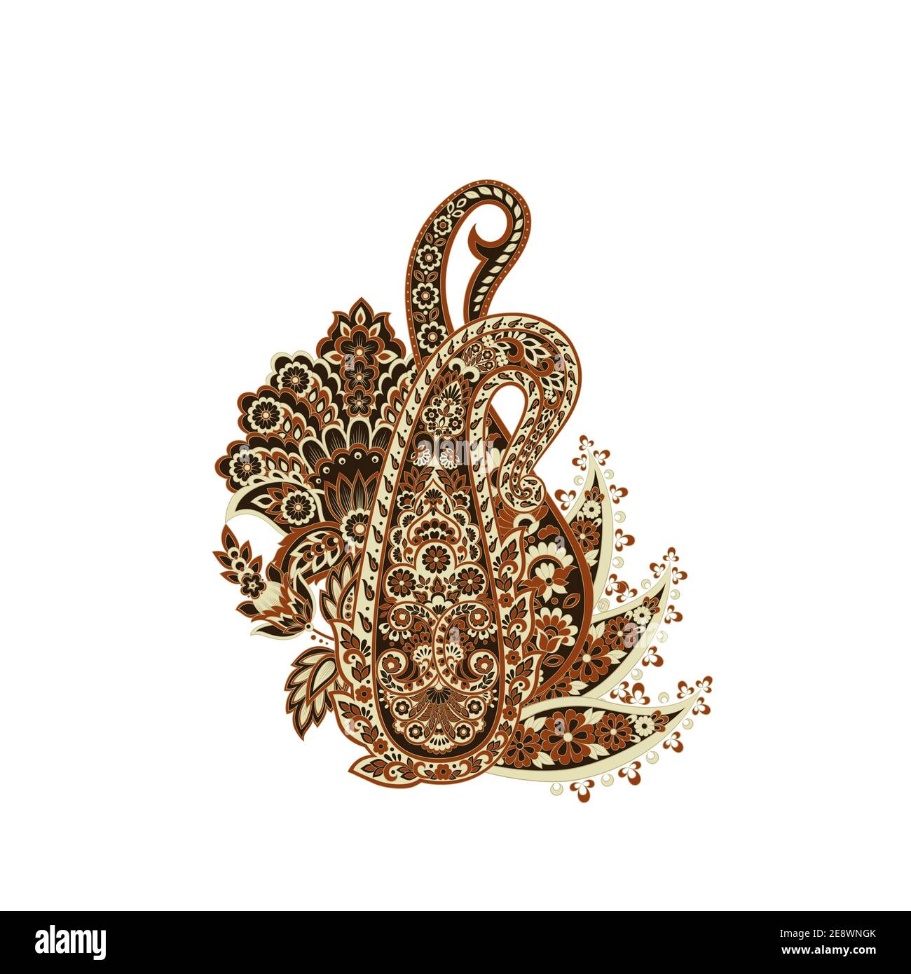 Paisley isolated. Card with paisley isolated for design. Floral vector ...