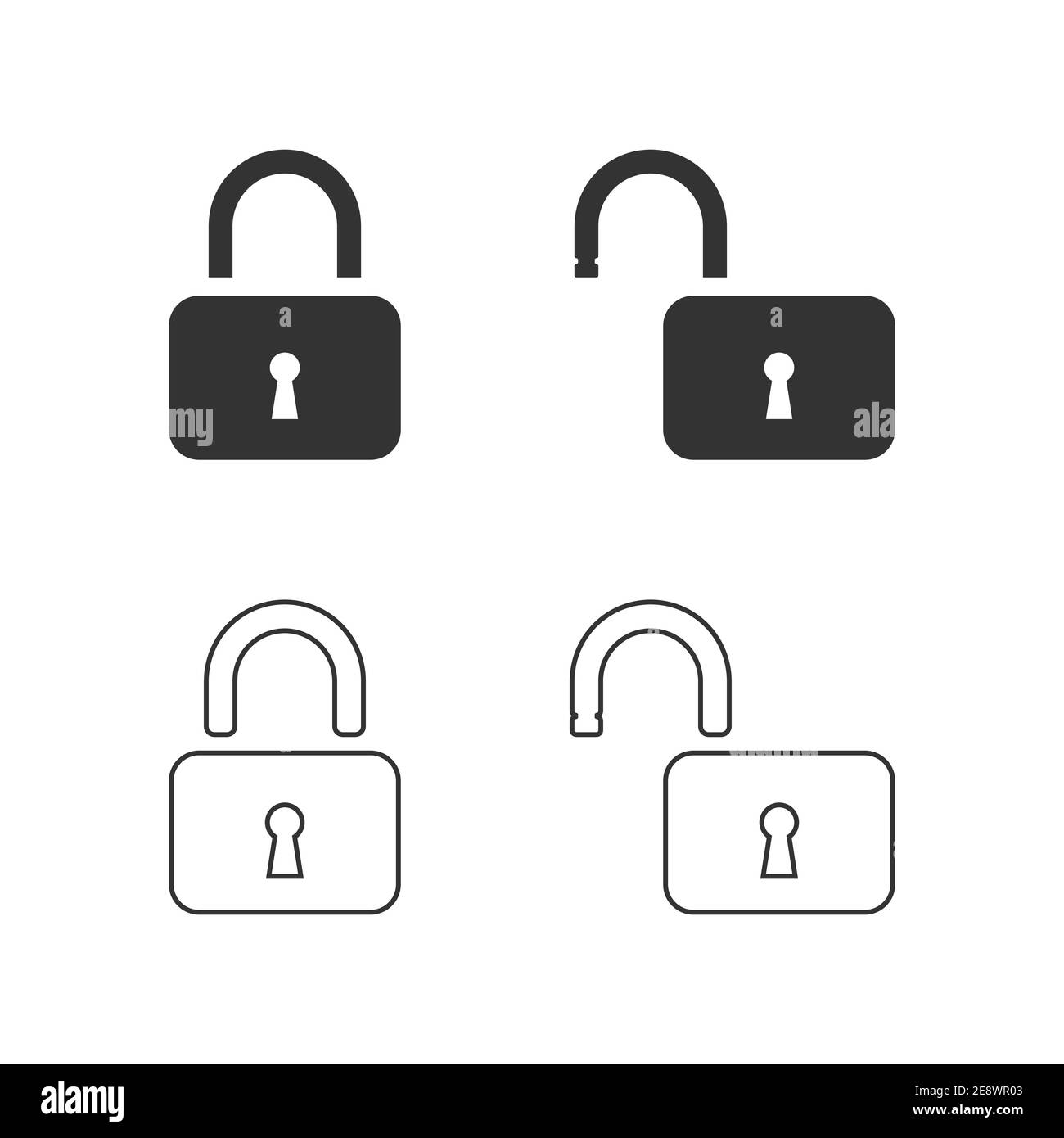Open and closed lock icon.Safety Stock Vector Image & Art - Alamy