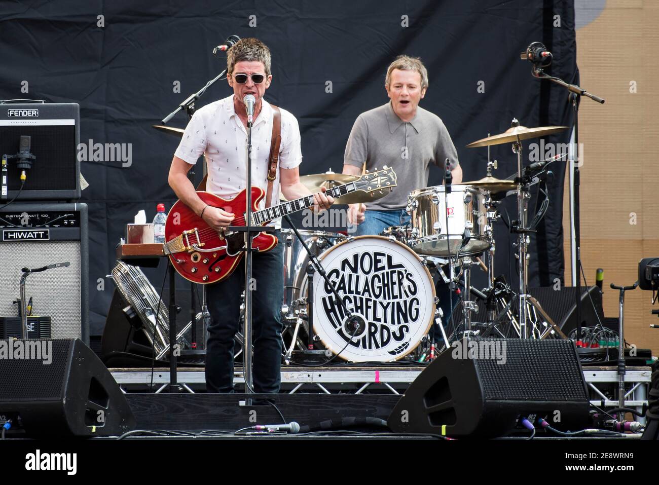 Noel Gallagher and the High Flying Birds perform live on stage at Twickenham Stadium, Twickenham ...