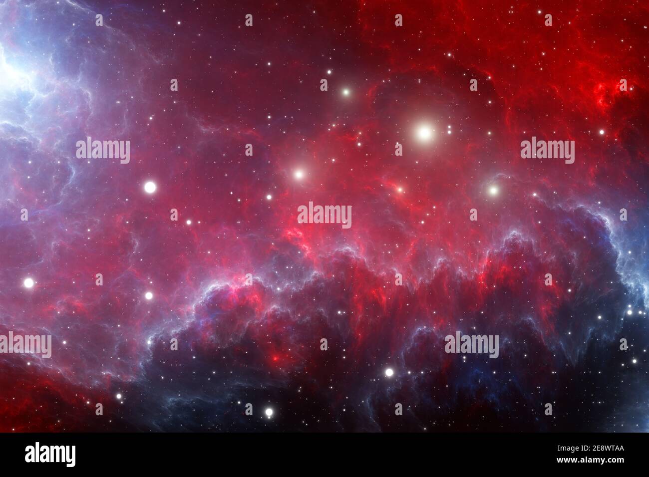 Open cluster of stars in the centre of the giant nebula. 3D ...