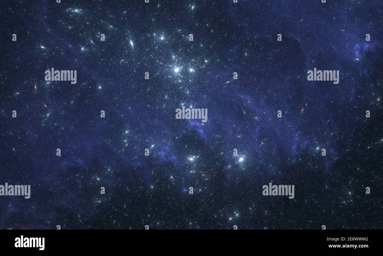 Stellar system and gas nebula. 3d illustration Stock Photo - Alamy