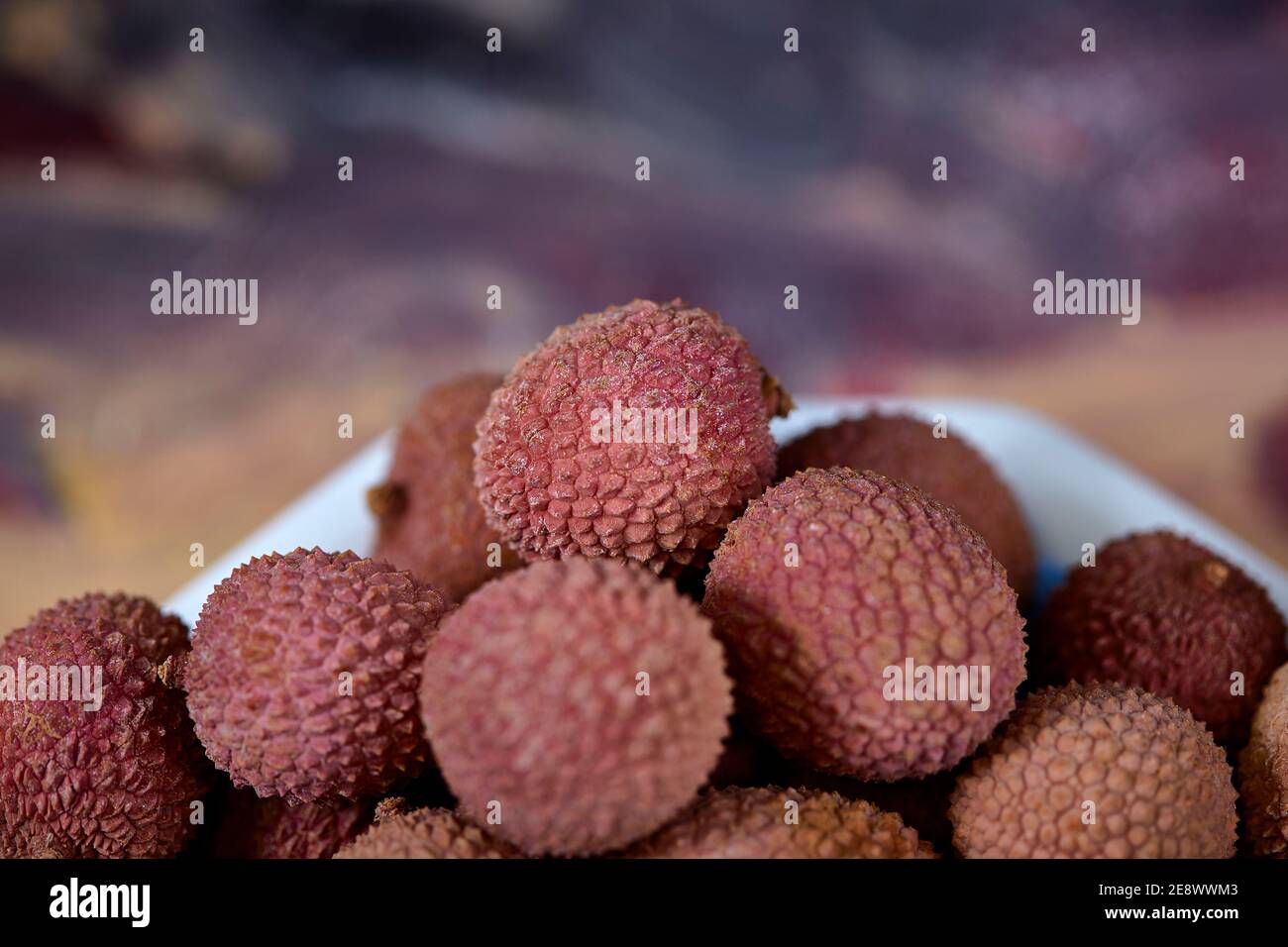 Colourful Lychees food still life Stock Photo - Alamy