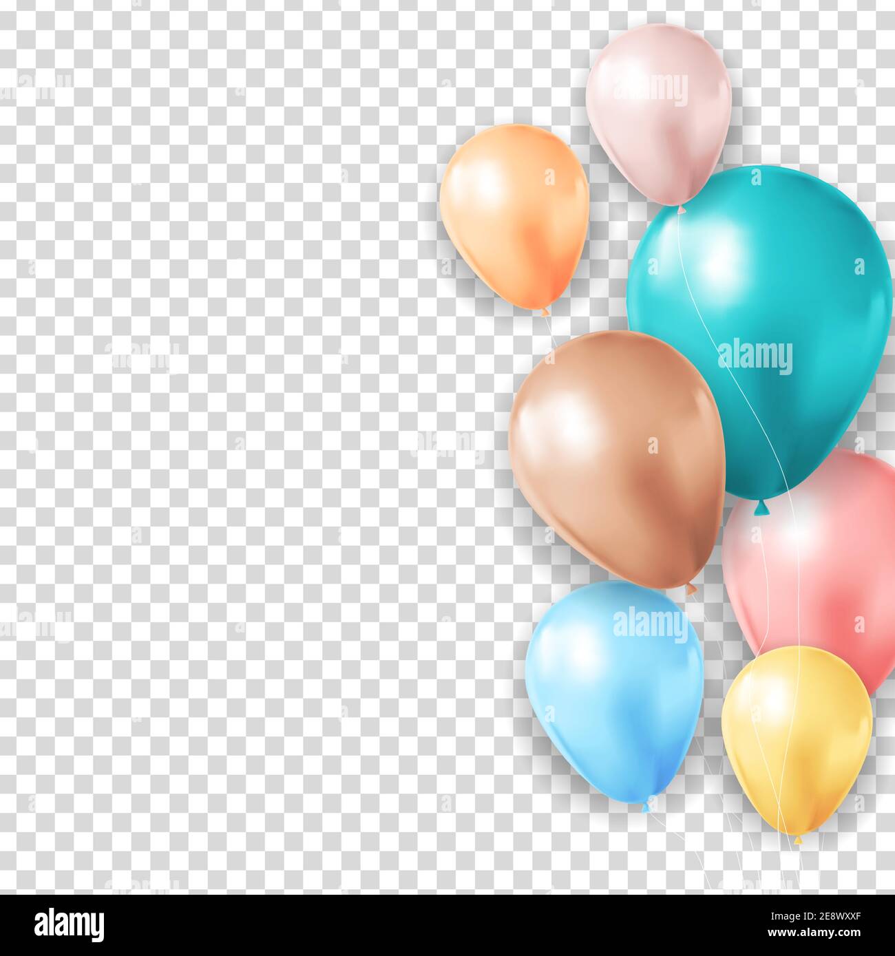 Realistic 3d balloon background for party, holiday, birthday, promotion ...