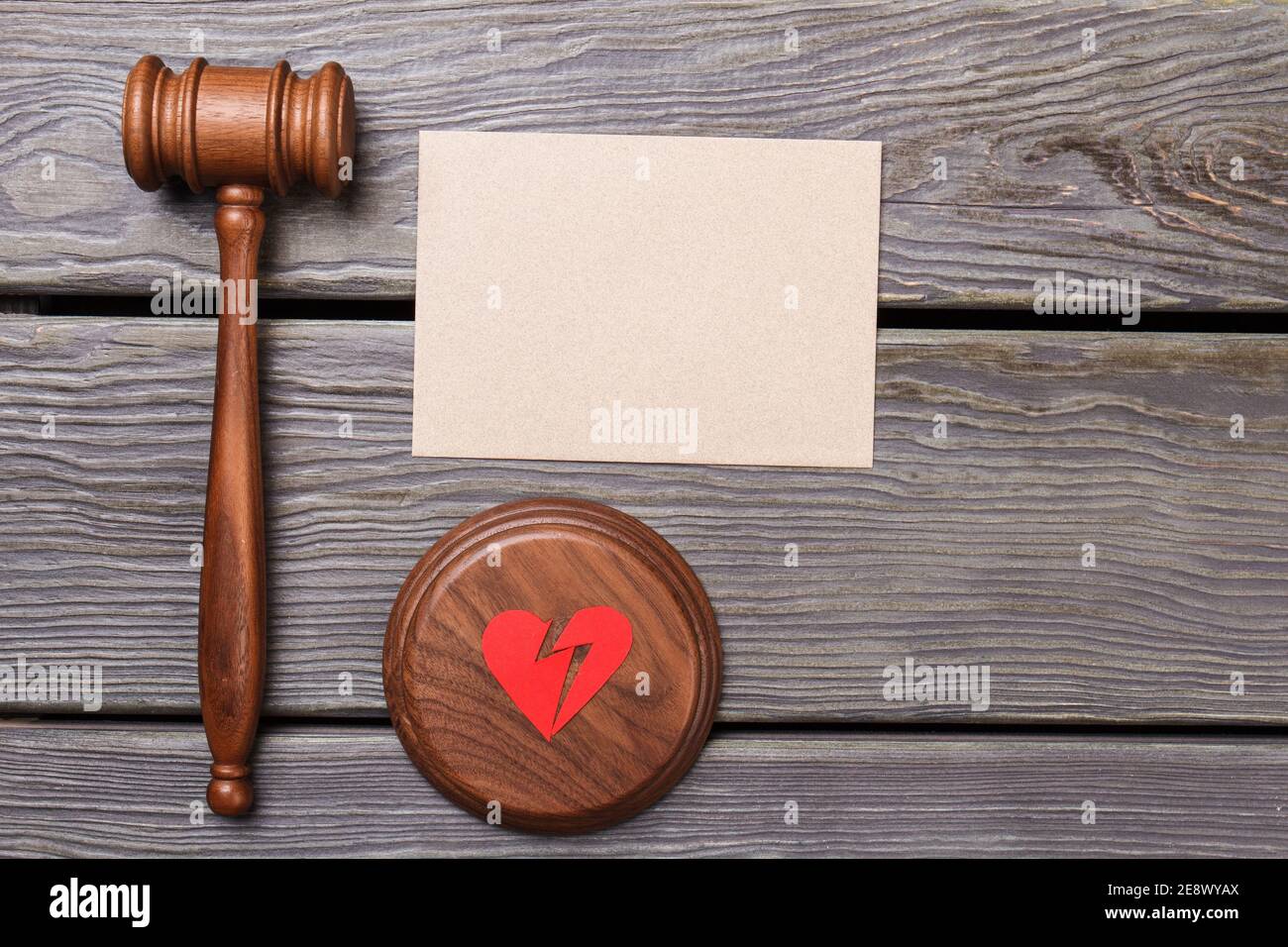 Judge gavel with broken heart Stock Photo - Alamy