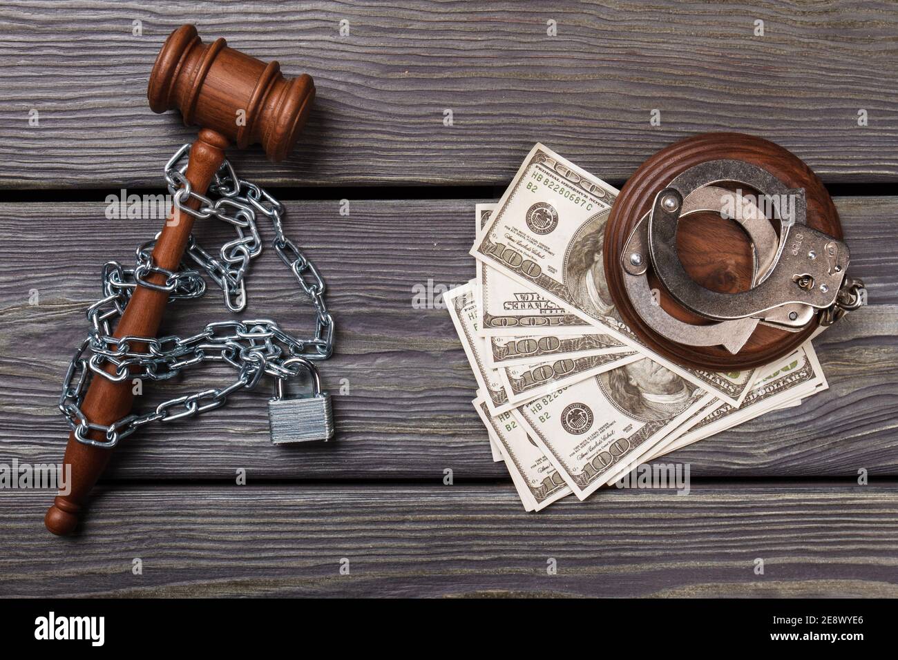 Flat lat arrest for corruption in a court concept Stock Photo - Alamy