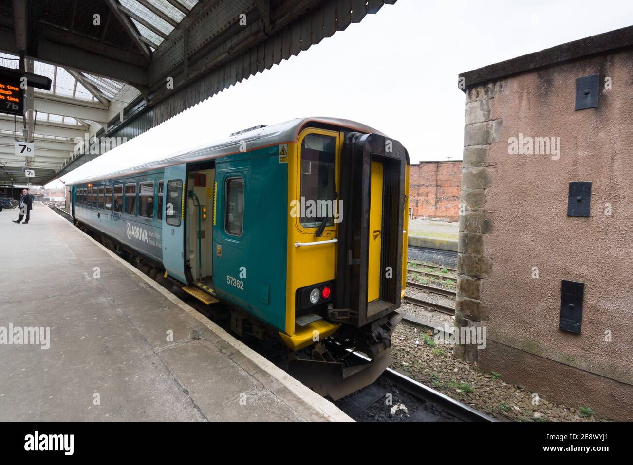 Arriva diesel multiple unit or DMU train at Shrewsbury railway station ...