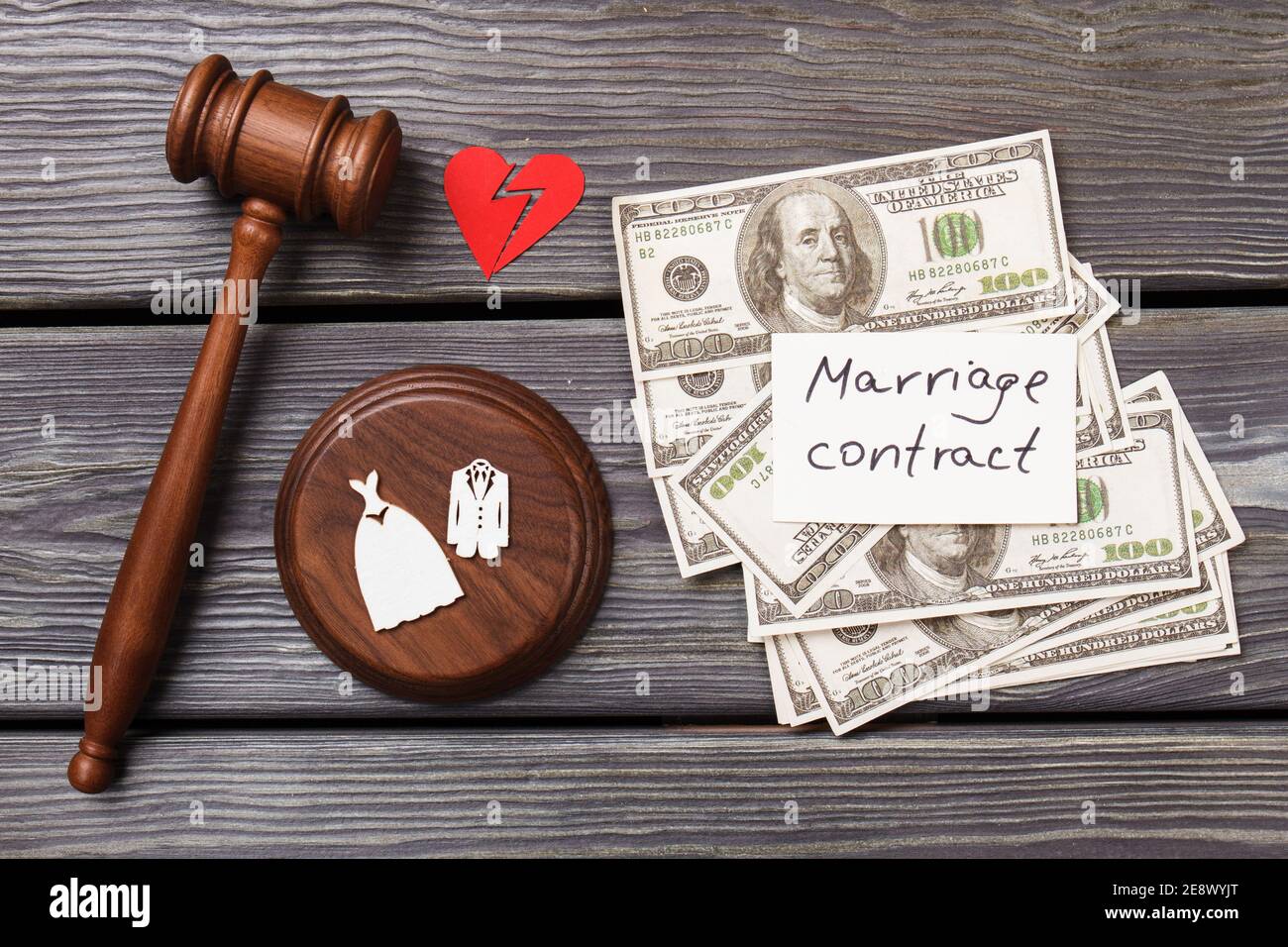 Fake marriage contract and divorce concept Stock Photo - Alamy