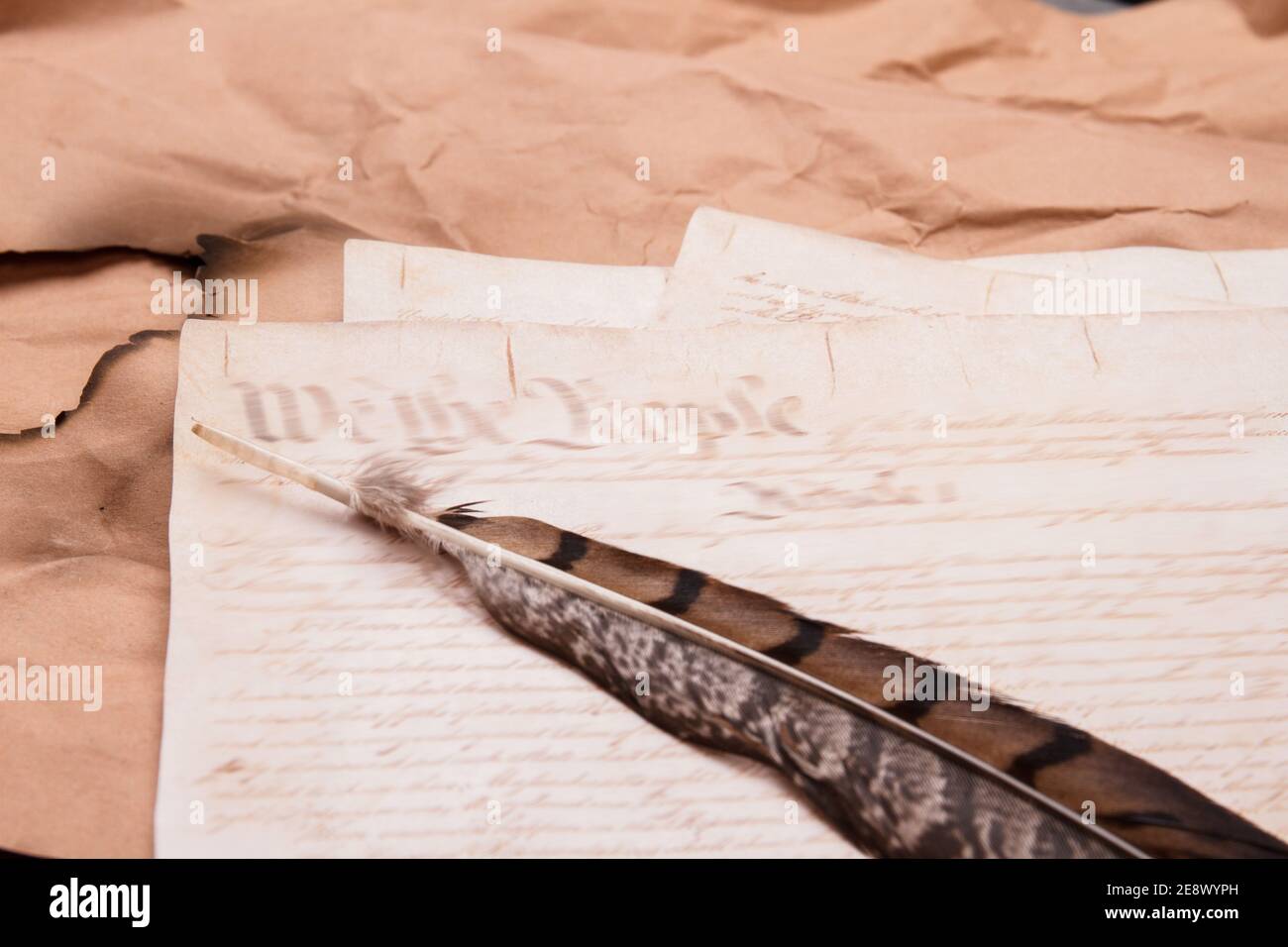Old historical document with quill Stock Photo - Alamy
