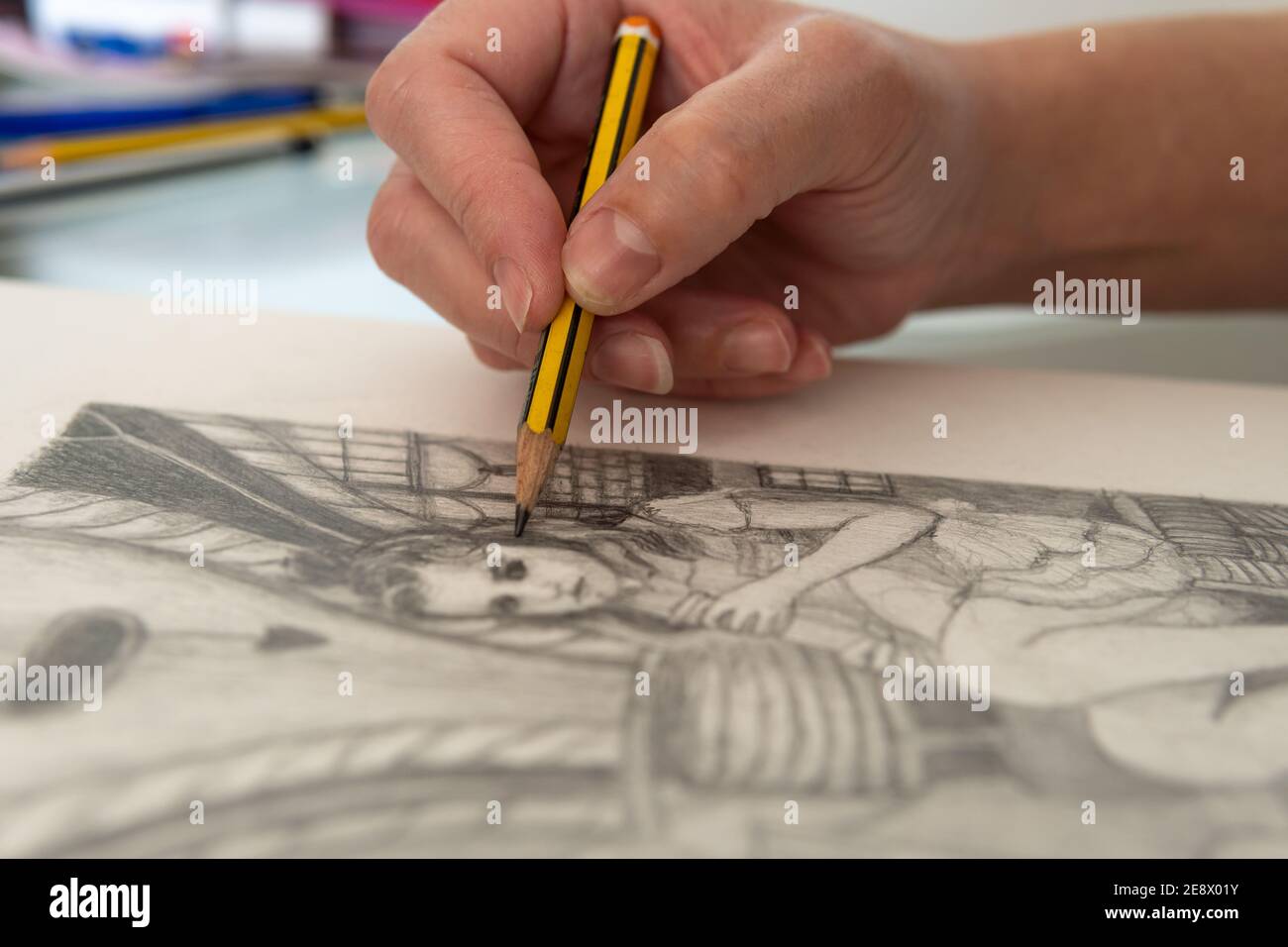 Person drawing close up cartoon hi-res stock photography and images - Alamy