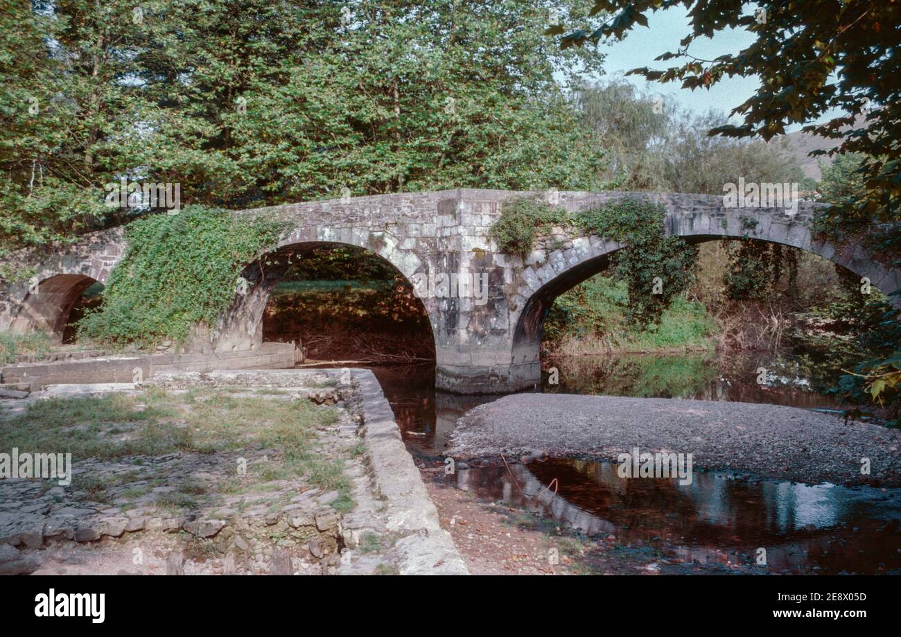 Roman stone bridge on Nivelle river in Ascain, near Bayonne, France ...