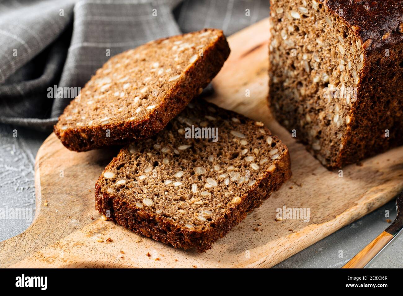 Sliced rye whole grain bread with seeds Stock Photo - Alamy