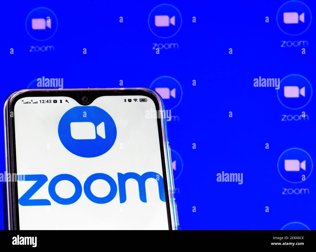 In this photo illustration a Zoom Video Communications, Inc. logo is ...