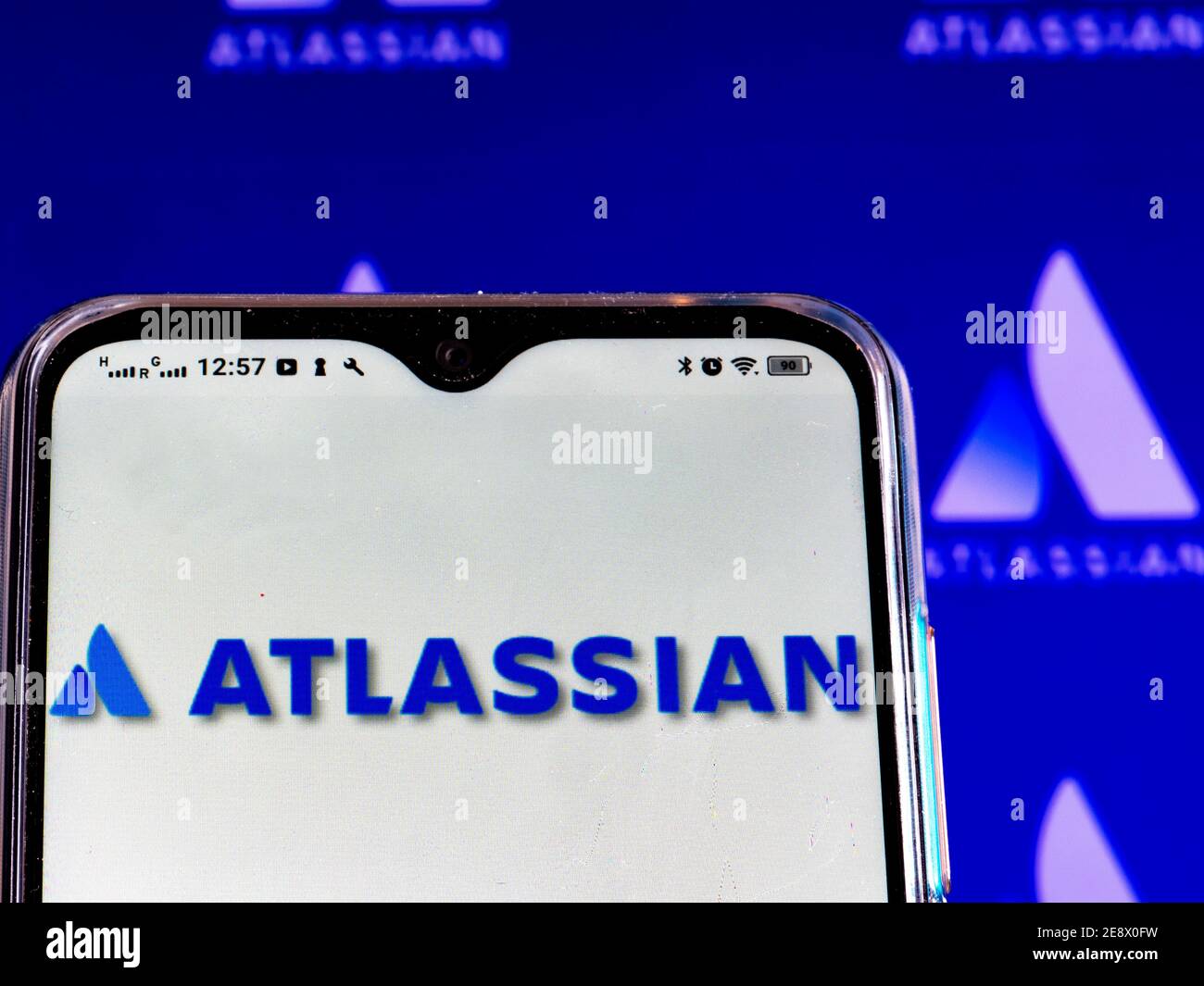 In this photo illustration an Atlassian Corp. Plc logo is seen ...