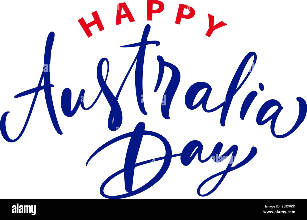Handwritting calligraphic text logo Happy Australia day lettering ...