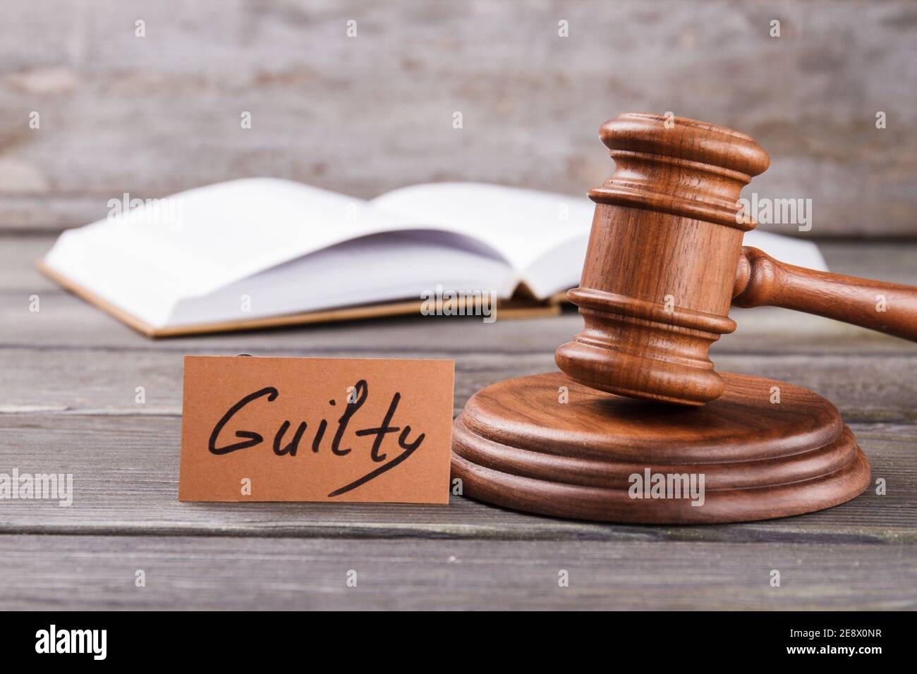 Gavel and guilty verdict Stock Photo - Alamy