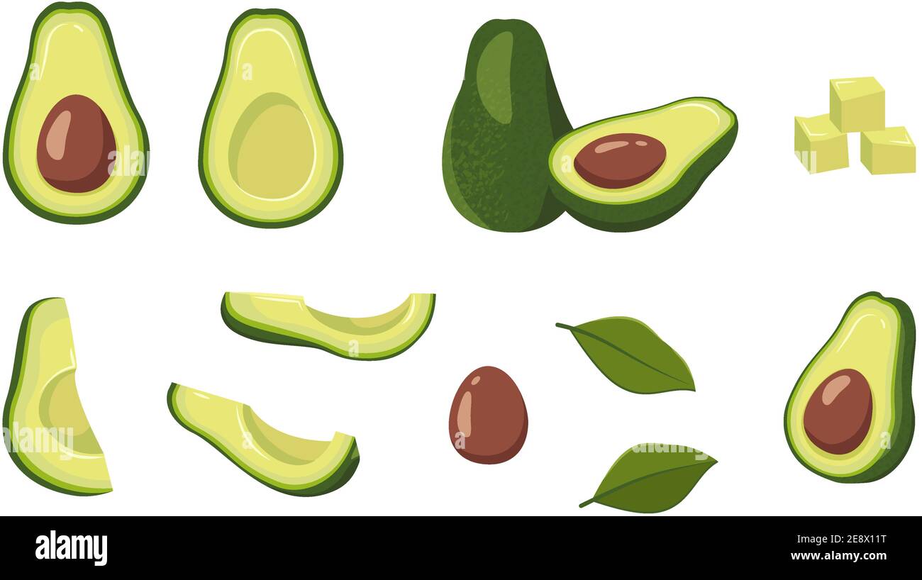 Avocado icons set Stock Vector Image & Art - Alamy