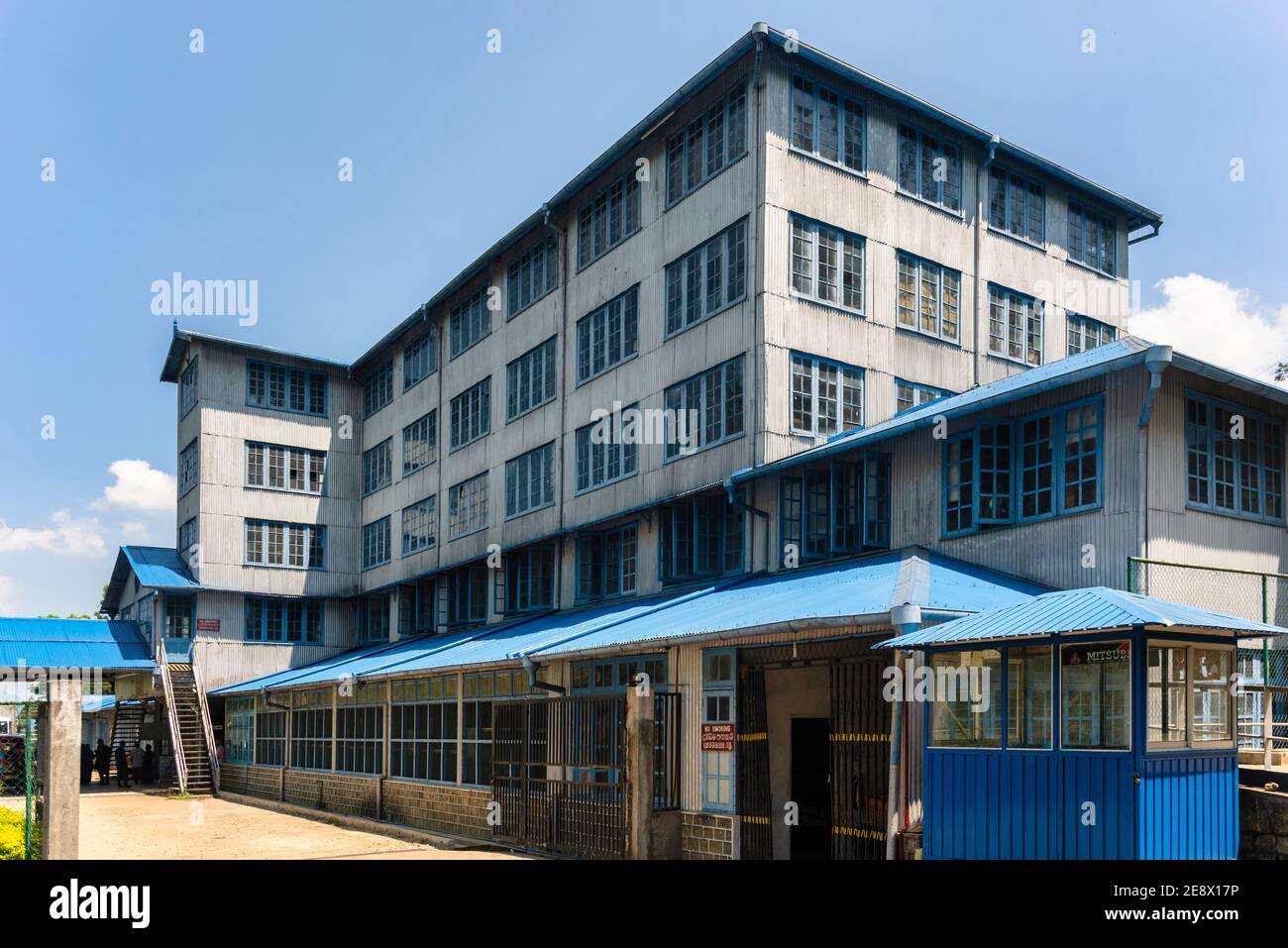Bulding of the damro tea factory and lounge and tea plantation, Sri ...