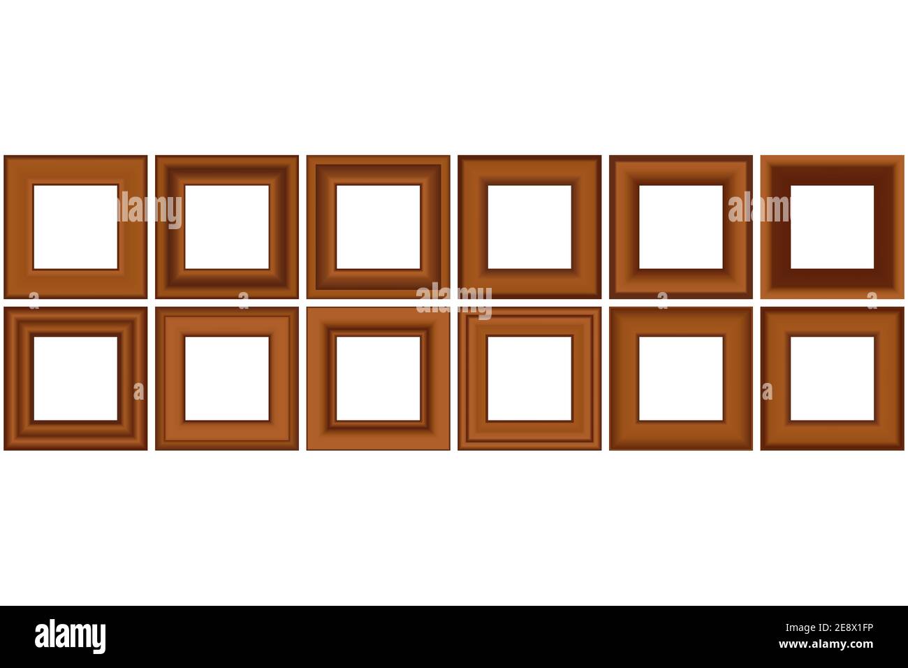 Big set of squared golden vintage wooden frame for your design. Vintage ...